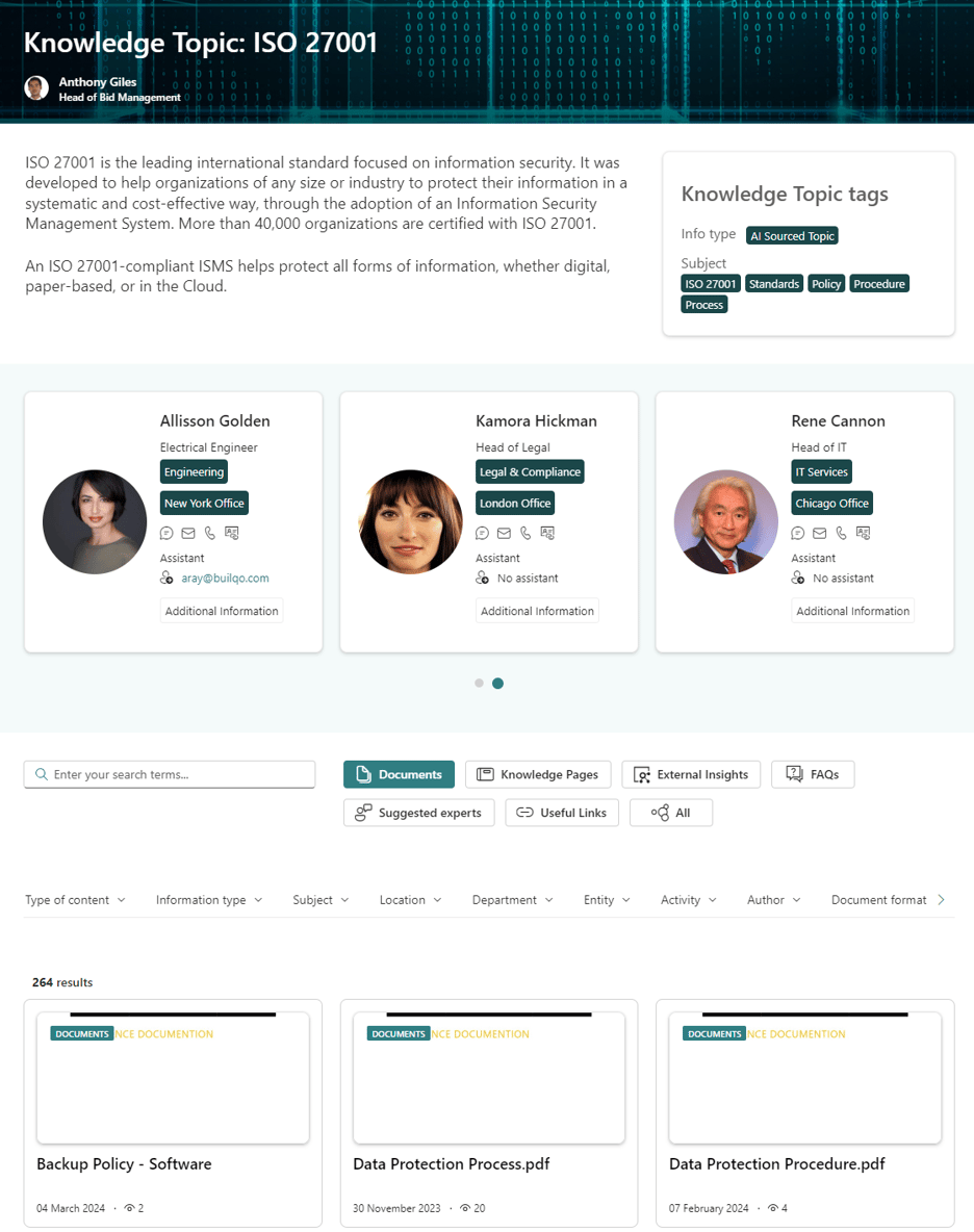 Atlas Knowledge Topics: powerful experience & alternative to Viva Topics
