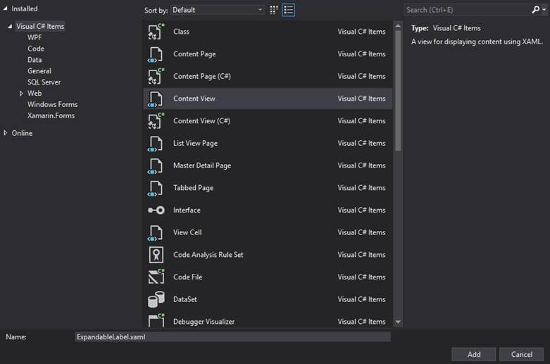 Create a ContentView with expandable functionality in Xamarin.Forms
