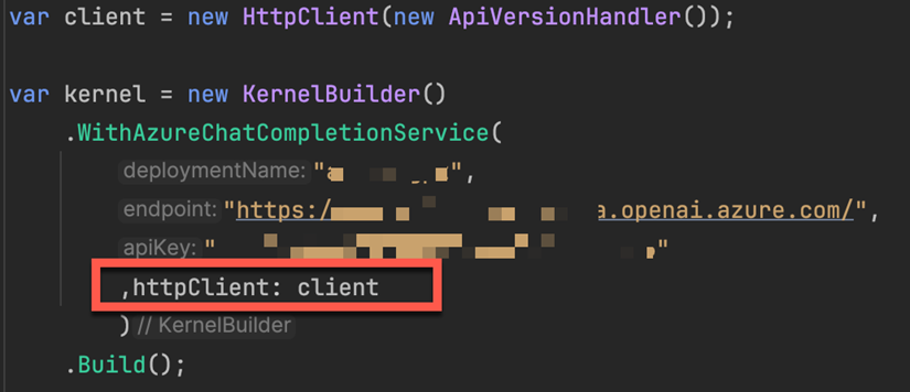 Overwriting Azure OpenAI API api-version property using Semantic Kernel