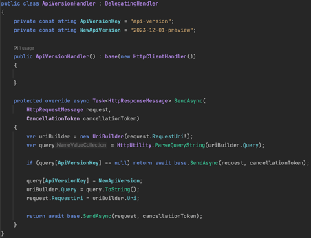 Overwriting Azure OpenAI API api-version property using Semantic Kernel