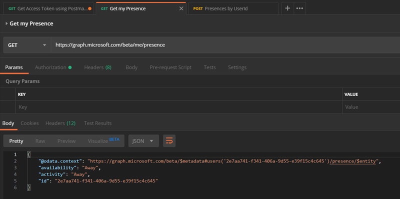 Calling the new Presence endpoint in MS Graph API from SPFx