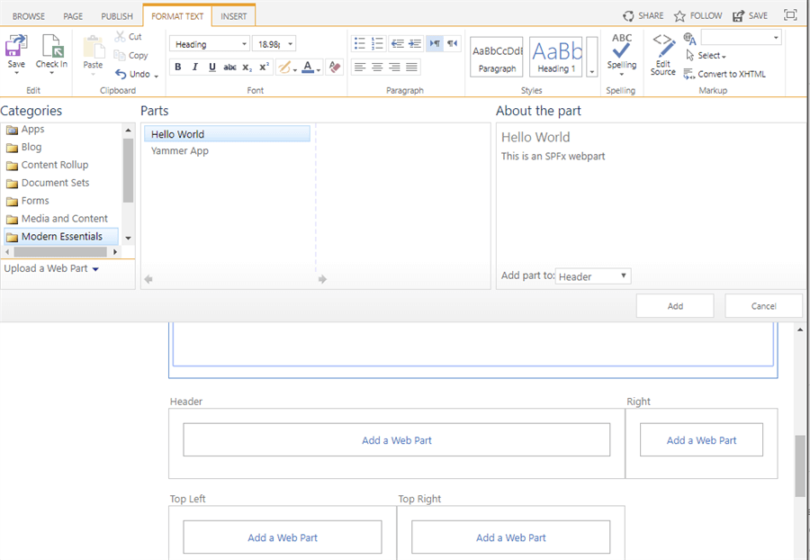 SPFx web parts on classic SharePoint