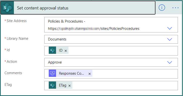 Request approval in Microsoft Teams for a selected item in SharePoint